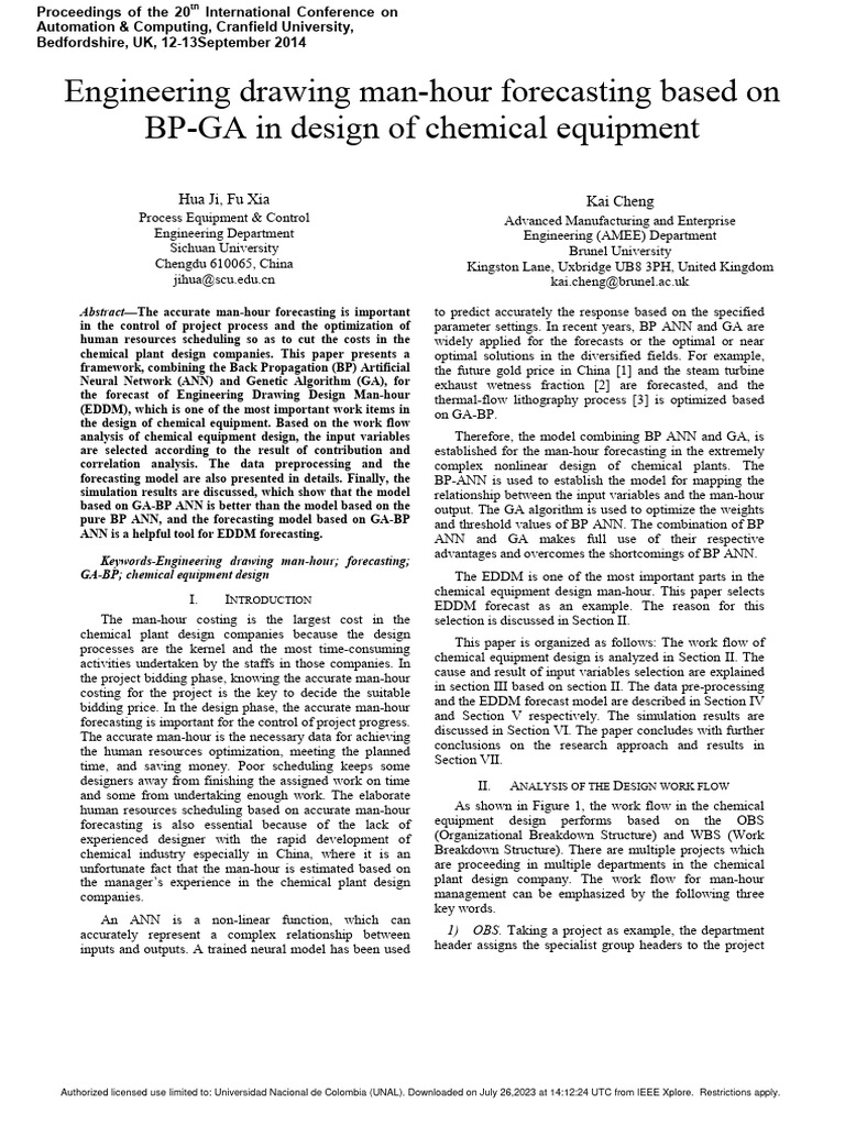 Engineering Drawing Man-Hour Forecasting Based | PDF | Forecasting ...