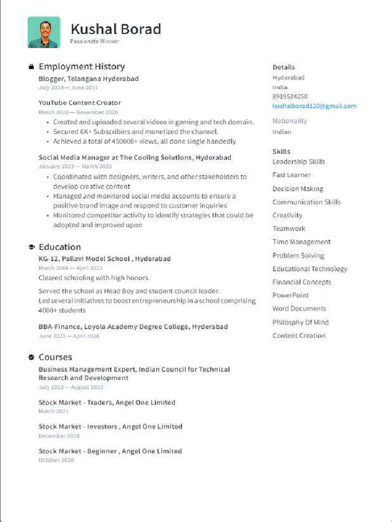 Kushal's Resume | PDF