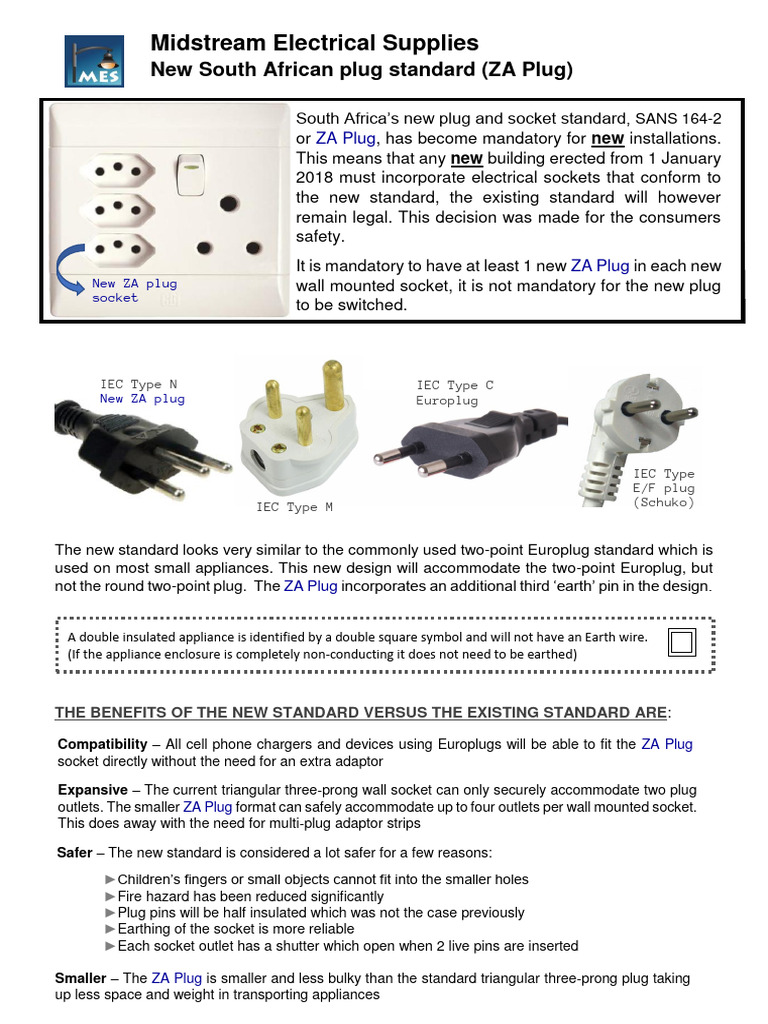 New South African Plug Standard (ZA Plug) | PDF | Ac Power Plugs And ...