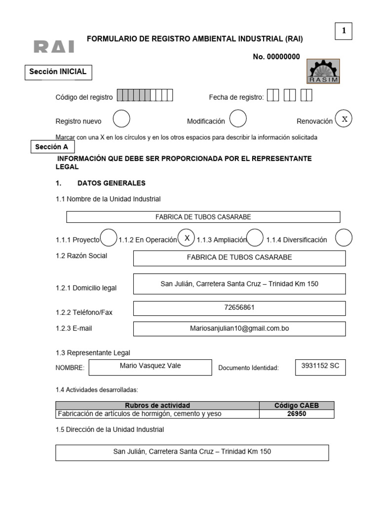 Registro RAI | Descargar gratis PDF | Naturaleza | Materiales