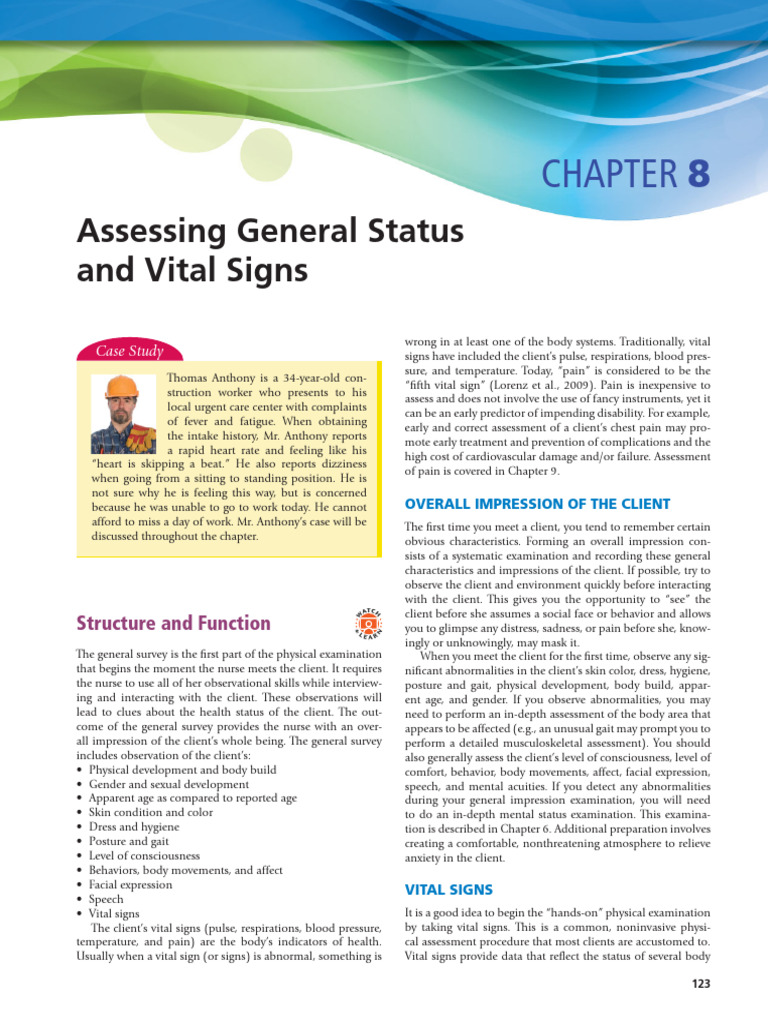 Assessing General Status Vital Signs 1 | PDF | Pulse | Diastole