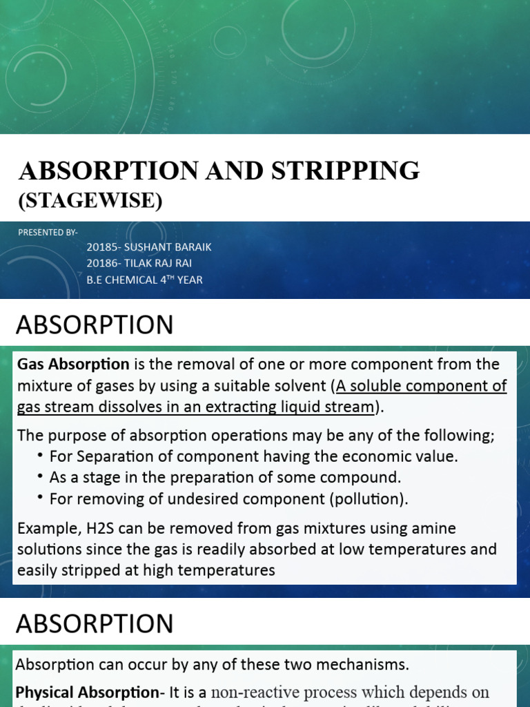 Absorption and Stripping | PDF | Absorption (Chemistry) | Nature