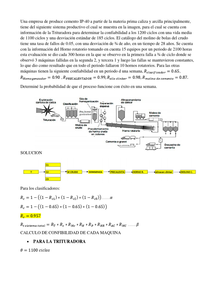 Resolucion Ej Propuesto 3er Parcial | PDF | Ingeniería de confiabilidad | Sector secundario de ...