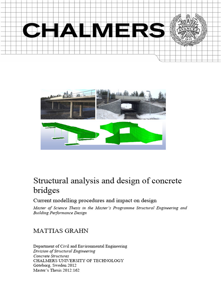 Structural Analysis and Design of Concrete Bridges: Mattias Grahn | PDF | Structural Analysis ...