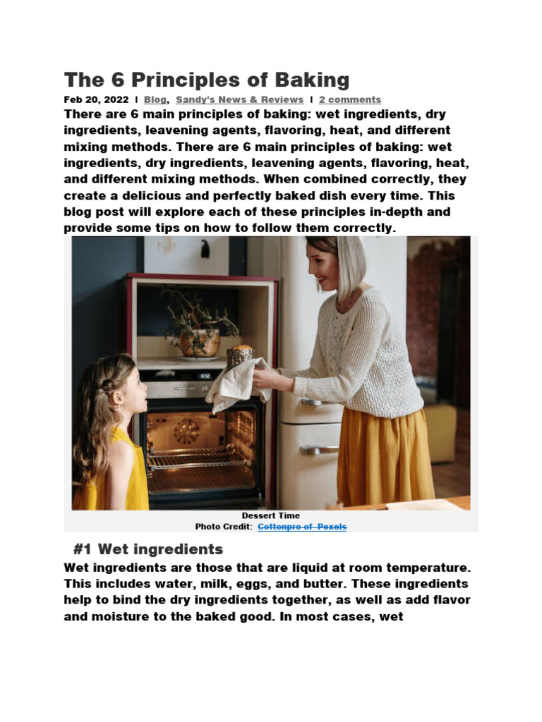 Baking Basics: 6 Key Principles | PDF | Baking | Batter (Cooking)