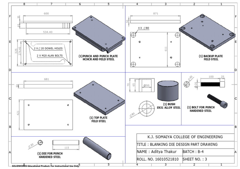Blanking Die Design Part DWG 2 | PDF | Building Materials | Steel
