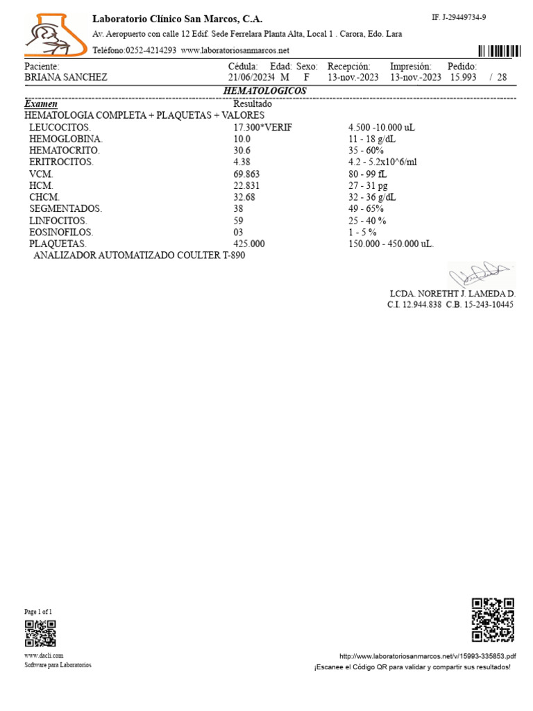 Hematologicos Examen: Av. Aeropuerto Con Calle 12 Edif. Sede Ferrelara Planta Alta, Local 1 ...