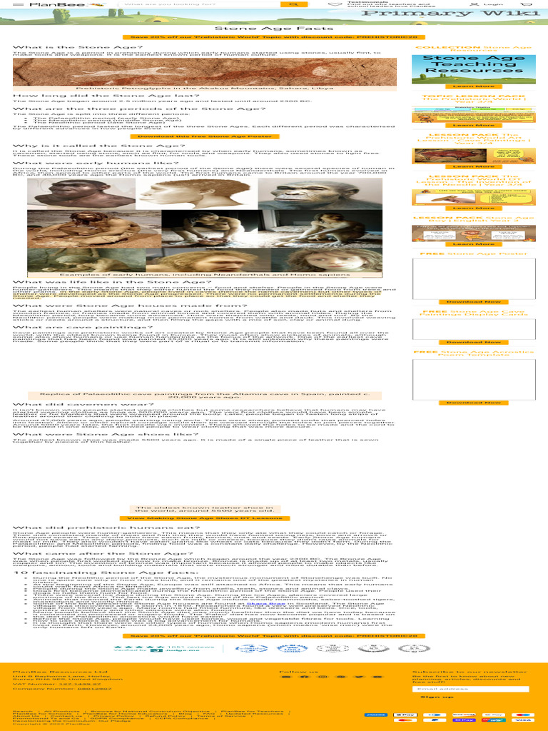 Stone Age Facts - PlanBee | PDF | Stone Age | Paleolithic