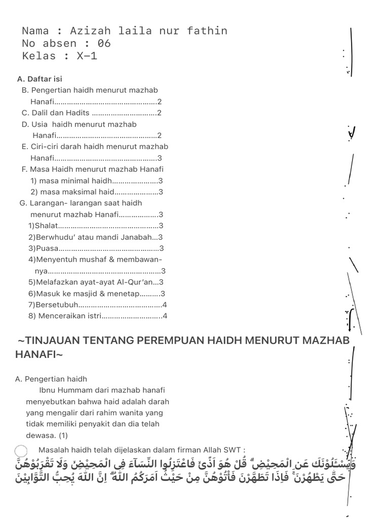 Batas Masa Haid Menurut Mazhab Hanafi | PDF