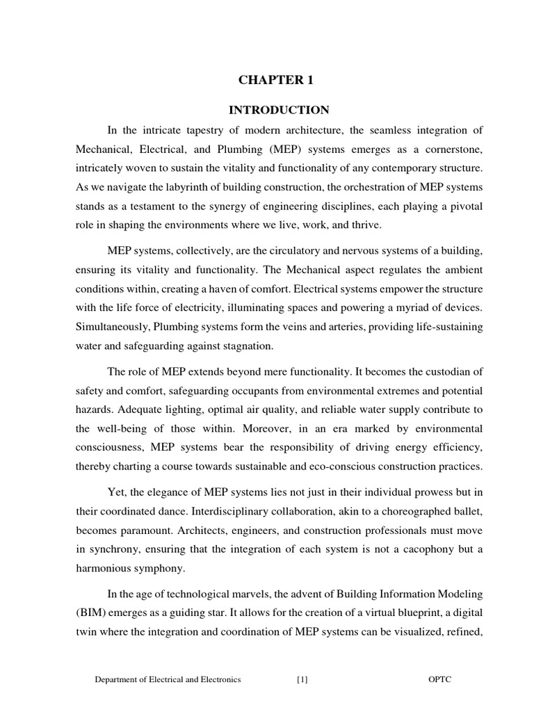 MEP Internship Training Report Main Page | PDF | Efficient Energy Use ...
