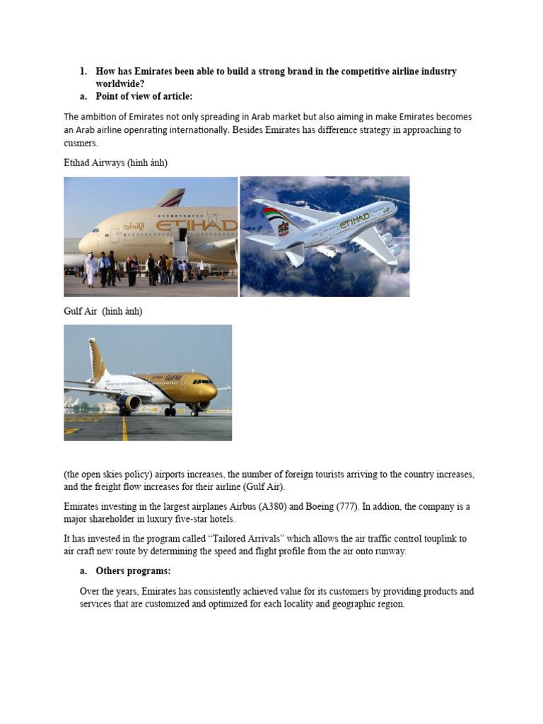 How Has Emirates Been Able To Build A Strong Brand in The Competitive ...