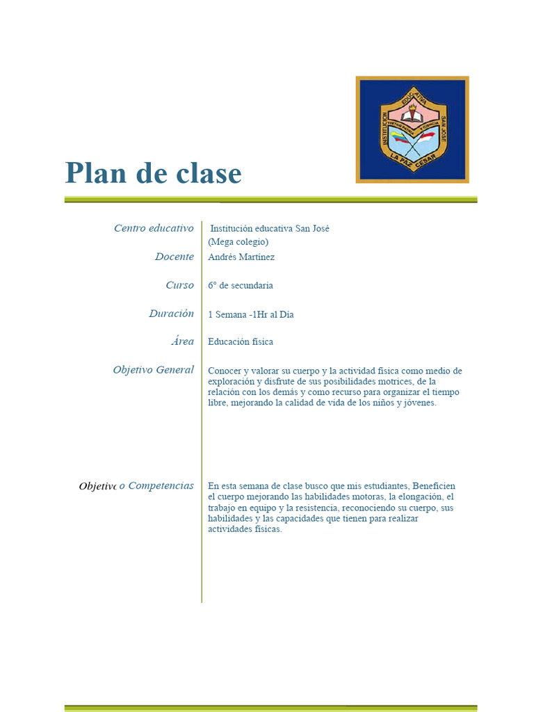 Plan de Clases | PDF