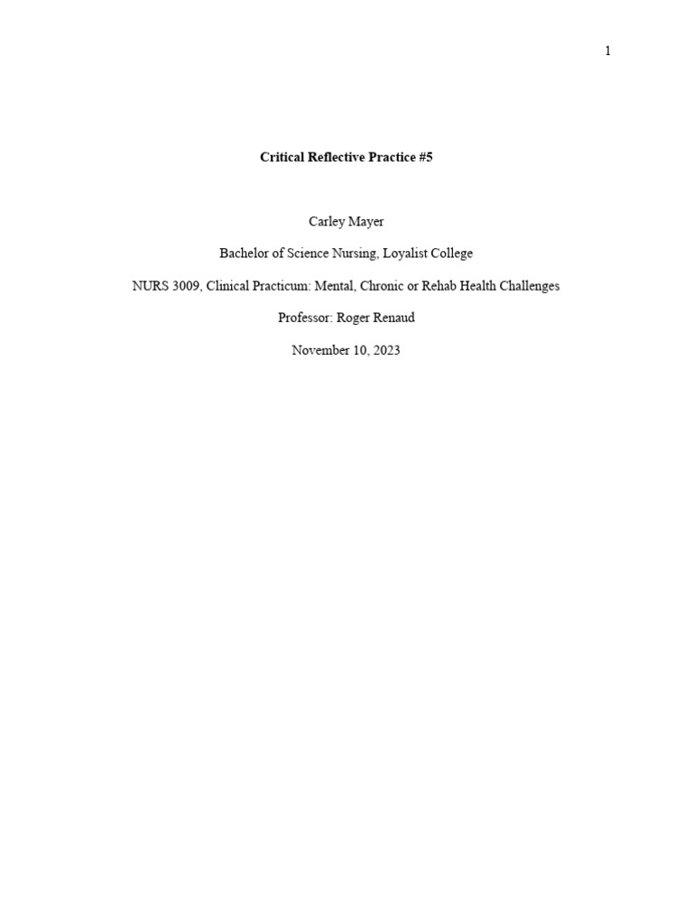 Reflective Nursing Practice Insights | PDF | Nursing | Patient
