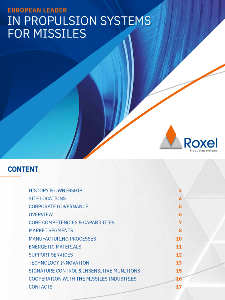 Roxel: European Leader in Missile Propulsion | PDF | Thrust | Rocket Engine