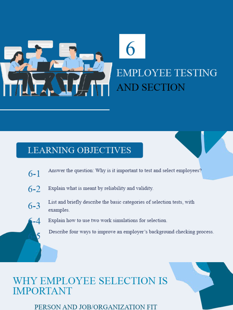 Chapter 6 - Employee Testing and Section | PDF | Validity (Statistics ...