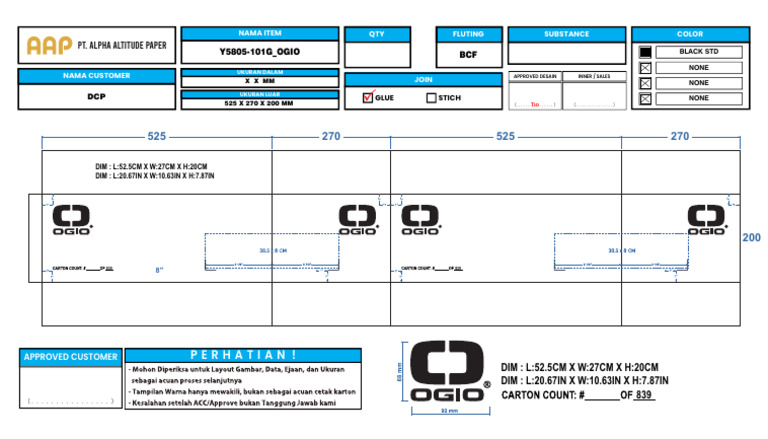 Y5805-101G OGIO 525x270x200mm | PDF