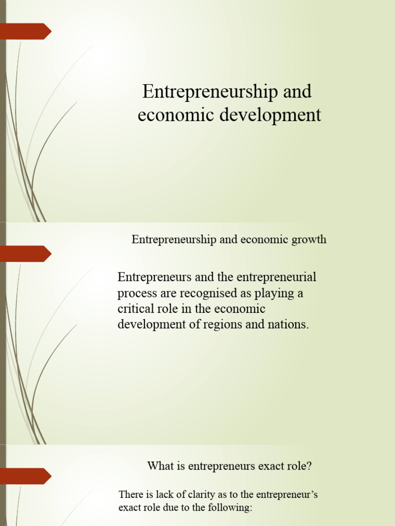 Entrepreneurship and Economic Development | PDF | Entrepreneurship | Behavioural Sciences
