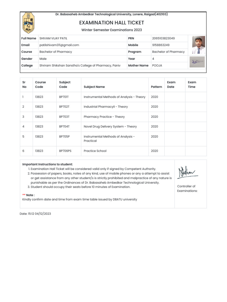 DR - Babasaheb Ambedkar Technological University | PDF