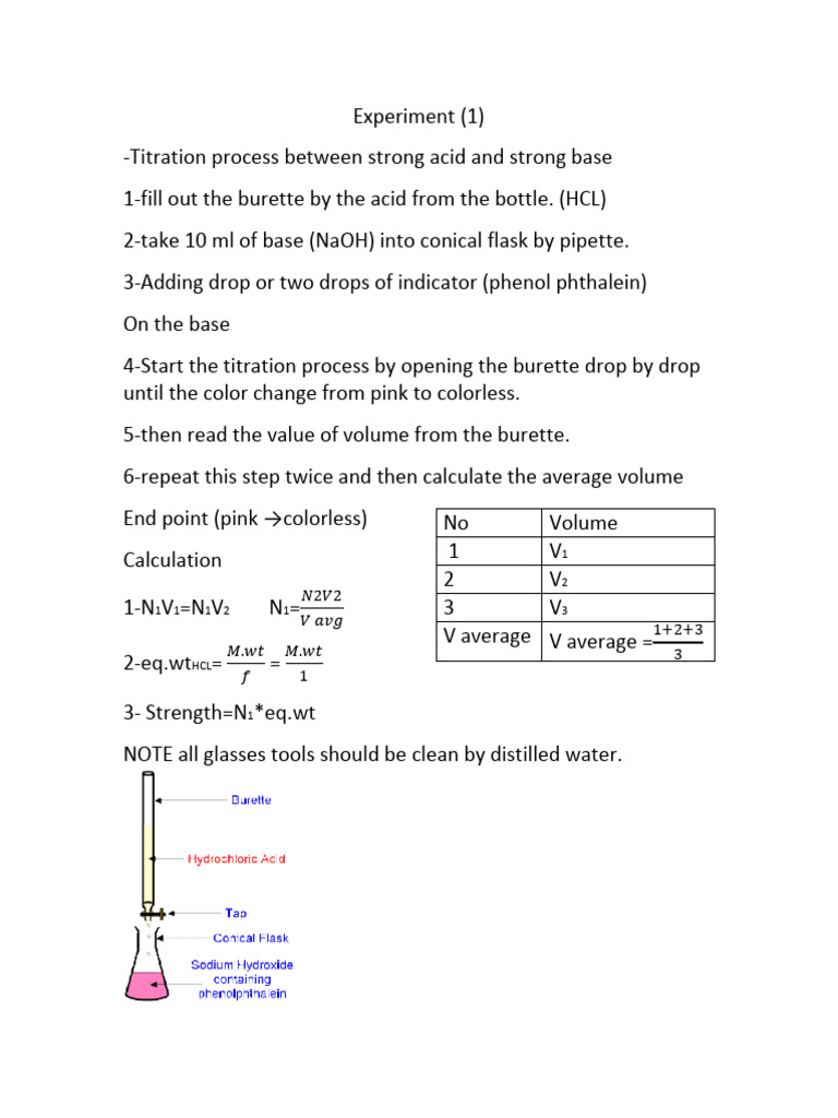 Experiment | PDF | Chemistry | Titration