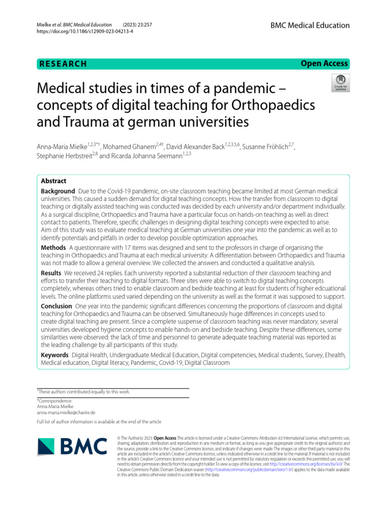 BMC Medical Education | PDF | Creative Commons License | Lecture