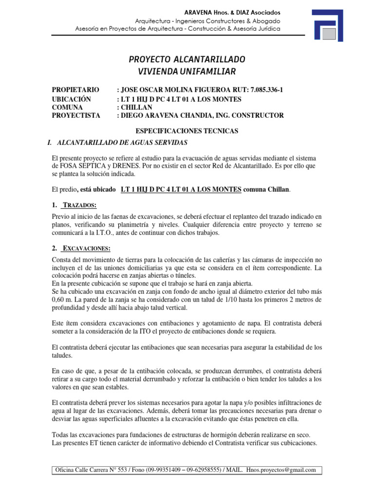 Ee - TT y Ficha Tecnica | PDF | Tanque séptico | Hormigón