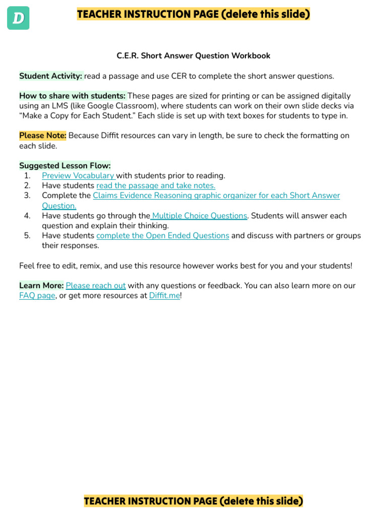 C.E.R. Workbook for Feria de Abril | PDF