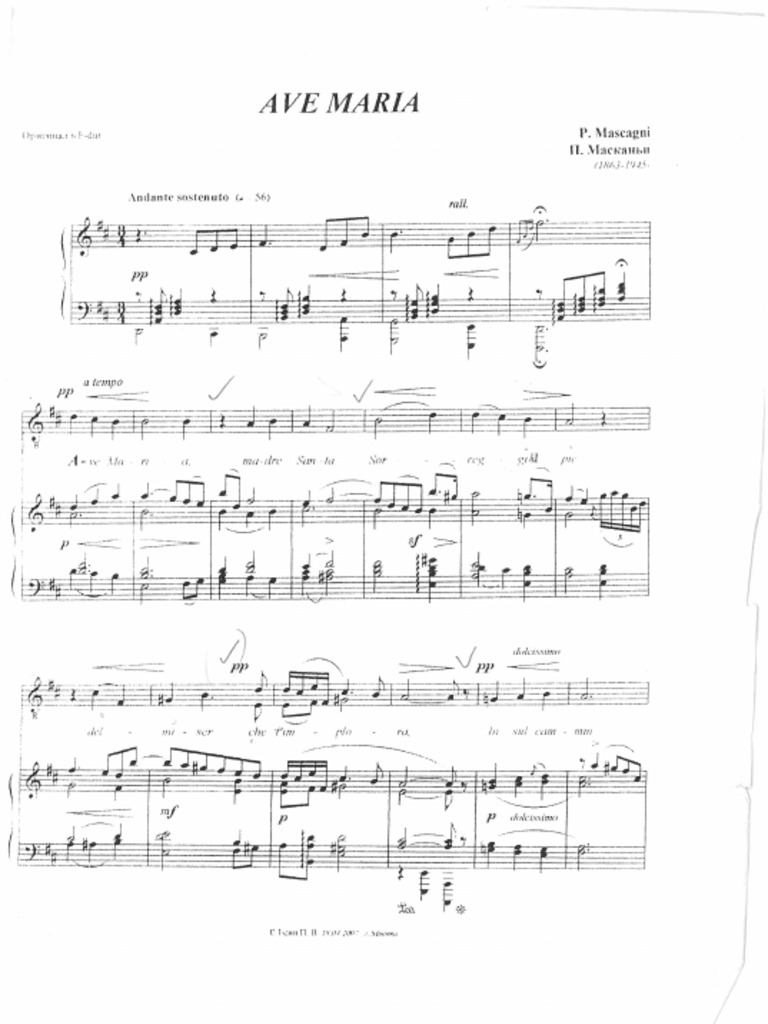 Ave Maria - P. Mascagni | PDF