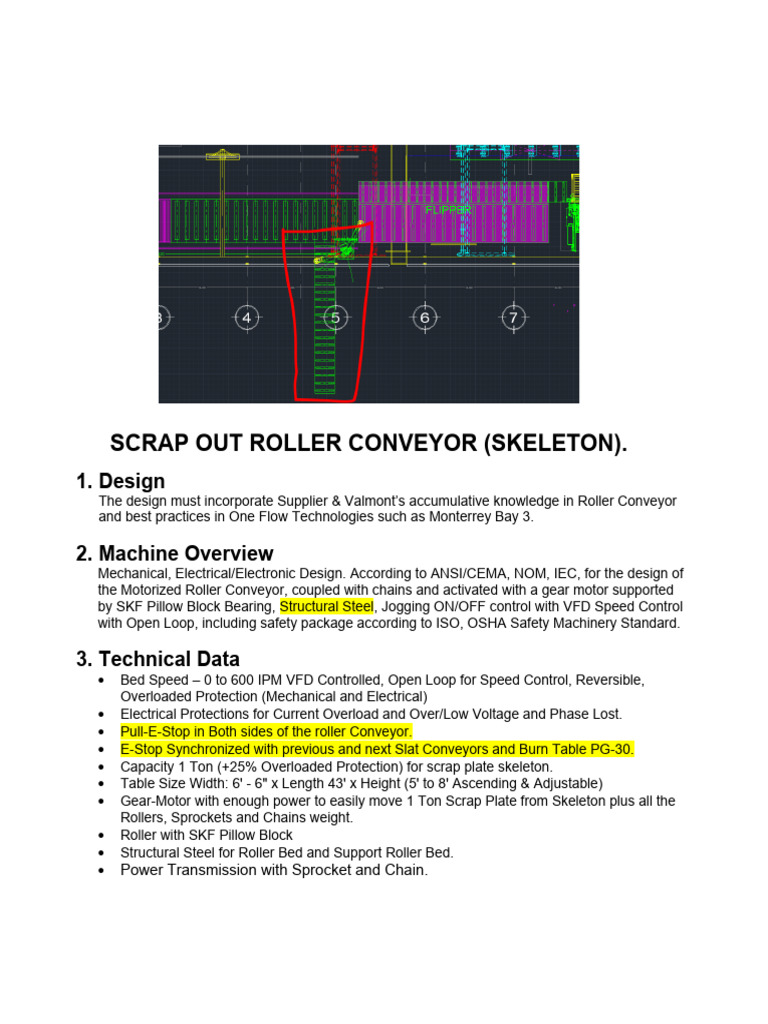 Scrap Out Roller Conveyor (Skeleton) | Download Free PDF | Safety ...