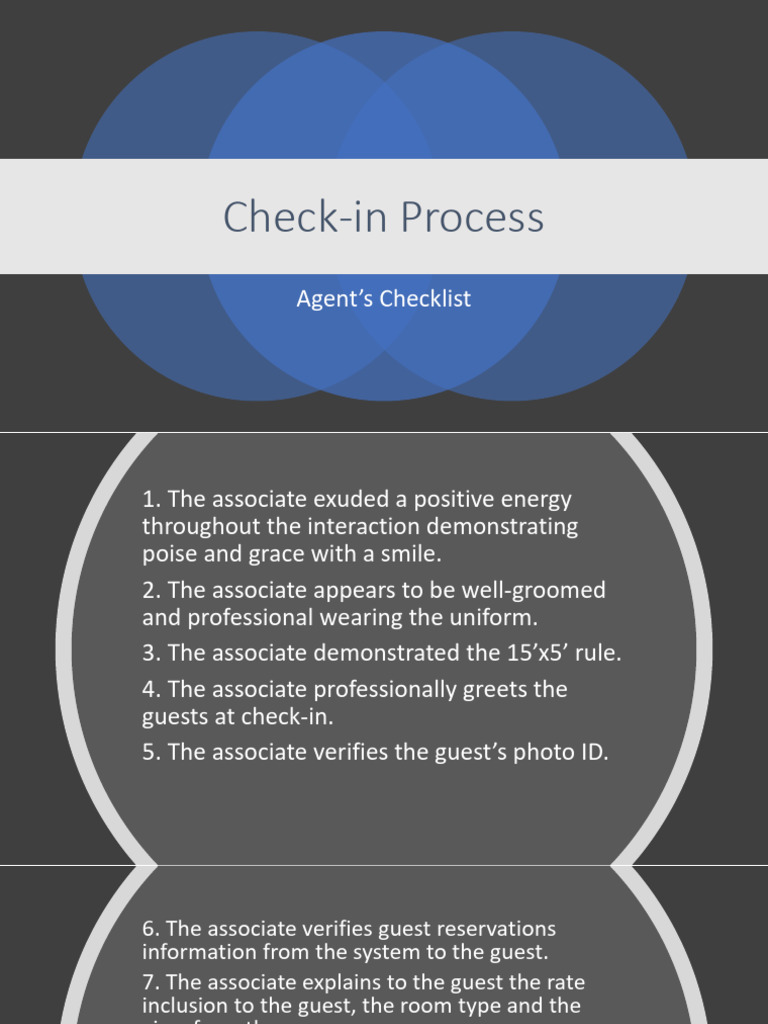 Check-In, Check-Out and Bell Service Checklist | PDF