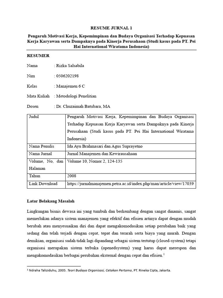 Tugas Summary Jurnal | PDF | Karier & Perkembangan