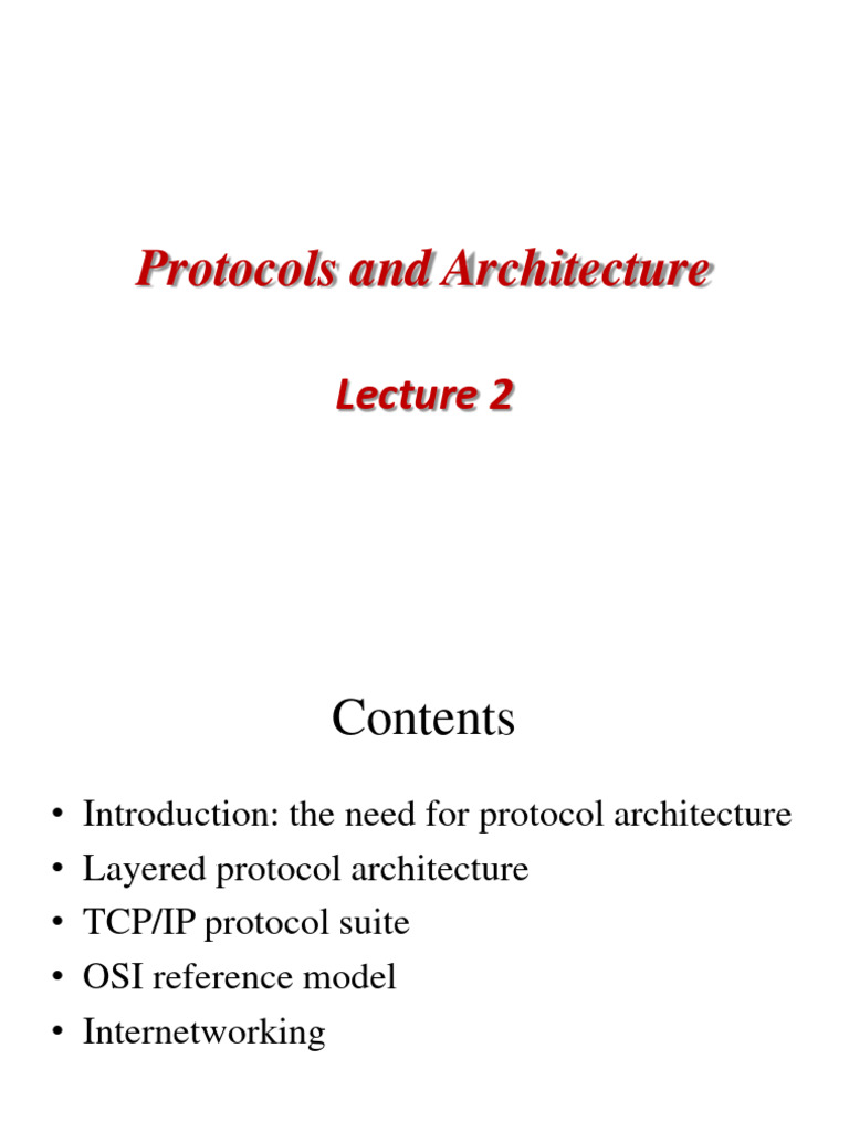 Lecture 2 Pdf Internet Protocols Internet Protocol Suite