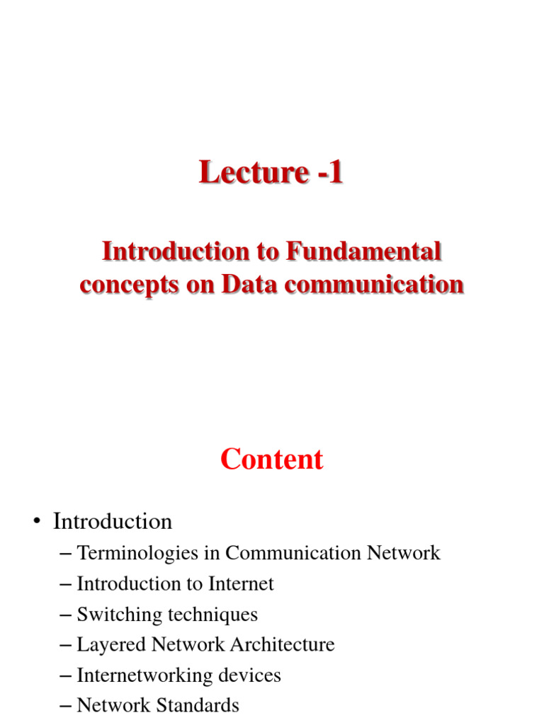 Lecture - 1 Introduction | PDF | Computer Network | Packet Switching