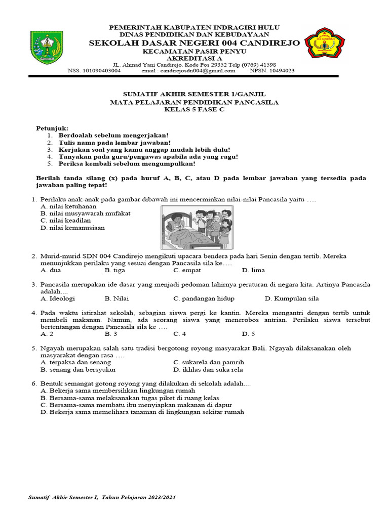 Sas Pendidikan Pancasila Kelas 5 Semester 1 Roza | PDF | Karier & Perkembangan