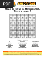 Sopa de Letras: Desastres Naturales | PDF
