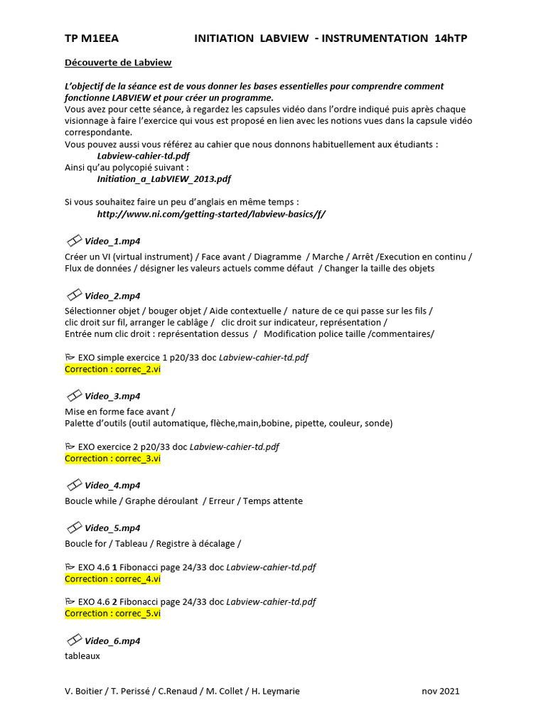 Initiation à LabVIEW pour l'instrumentation | PDF | Technologies de l ...