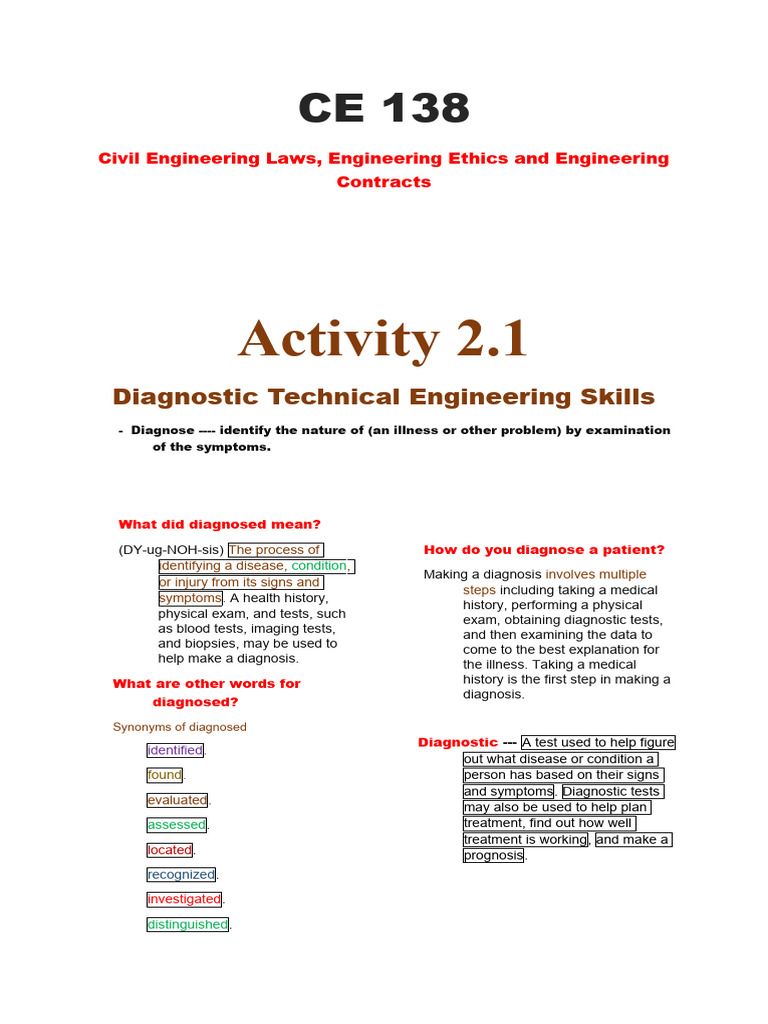 Activity 13.1 Diagnostic Technical Engineering Skills CE 138 | Download ...