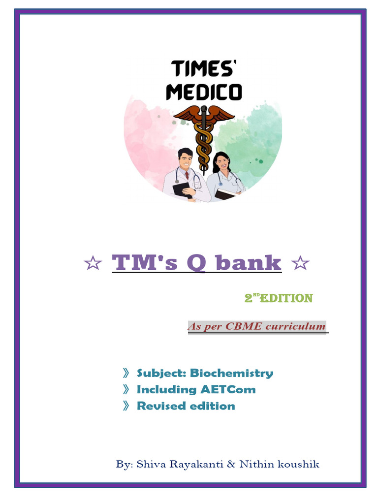 TM Biochemistry Q Bank for Medical Students | PDF | Dna | Cholesterol