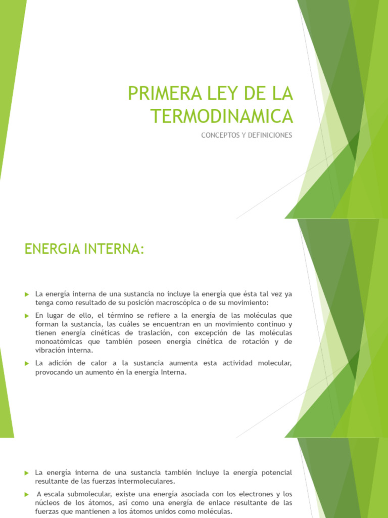 Energia y La Primera Ley | PDF | Termodinámica | Calor