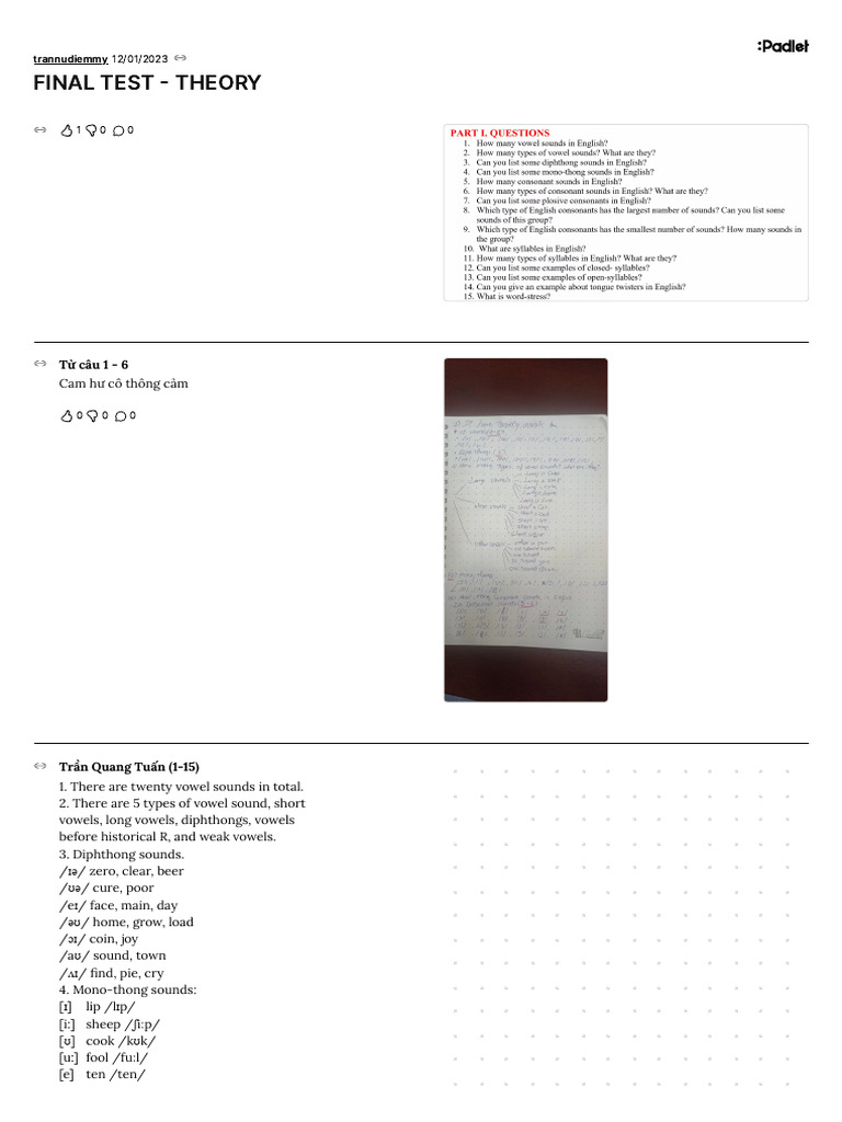 Final Test - Theory | PDF | Syllable | Consonant