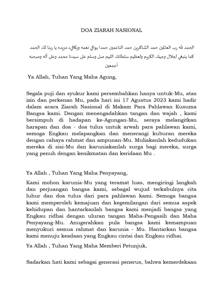 Doa Ziarah Nasional | PDF | Agama & Spiritualitas