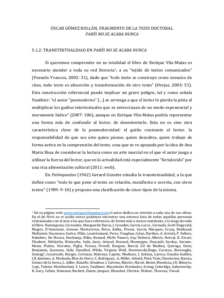 Transtextualidad | PDF | Intertextualidad | Ulises (novela)