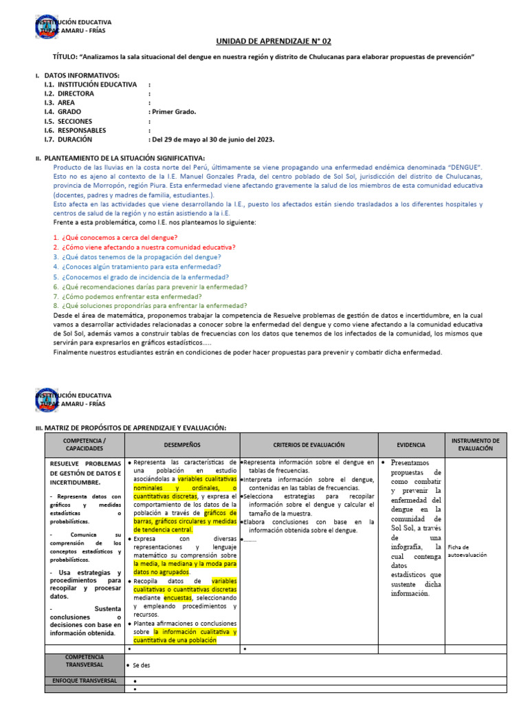 Formato Unidad de Aprendizaje | Descargar gratis PDF | Estadísticas | Evaluación
