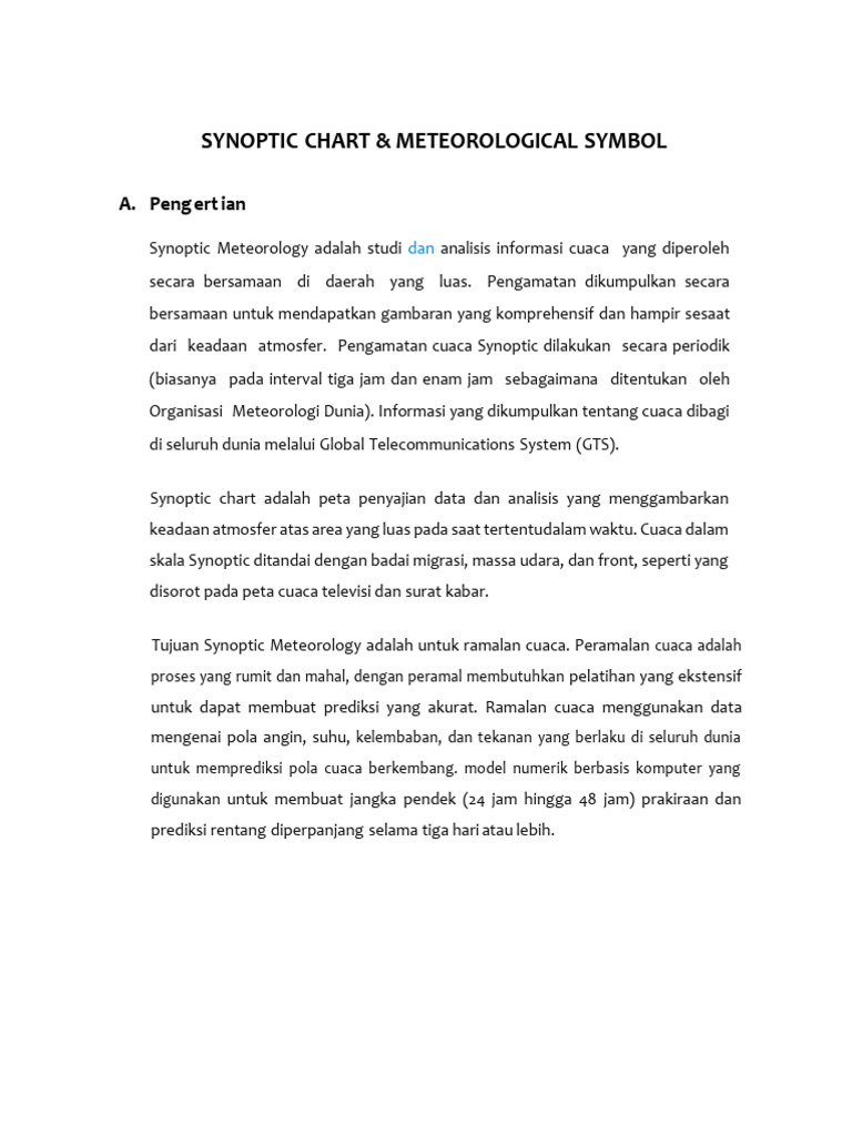 Synoptic Chart & Meteorologi Symbol | PDF | Metode & Bahan Ajar | Sains ...
