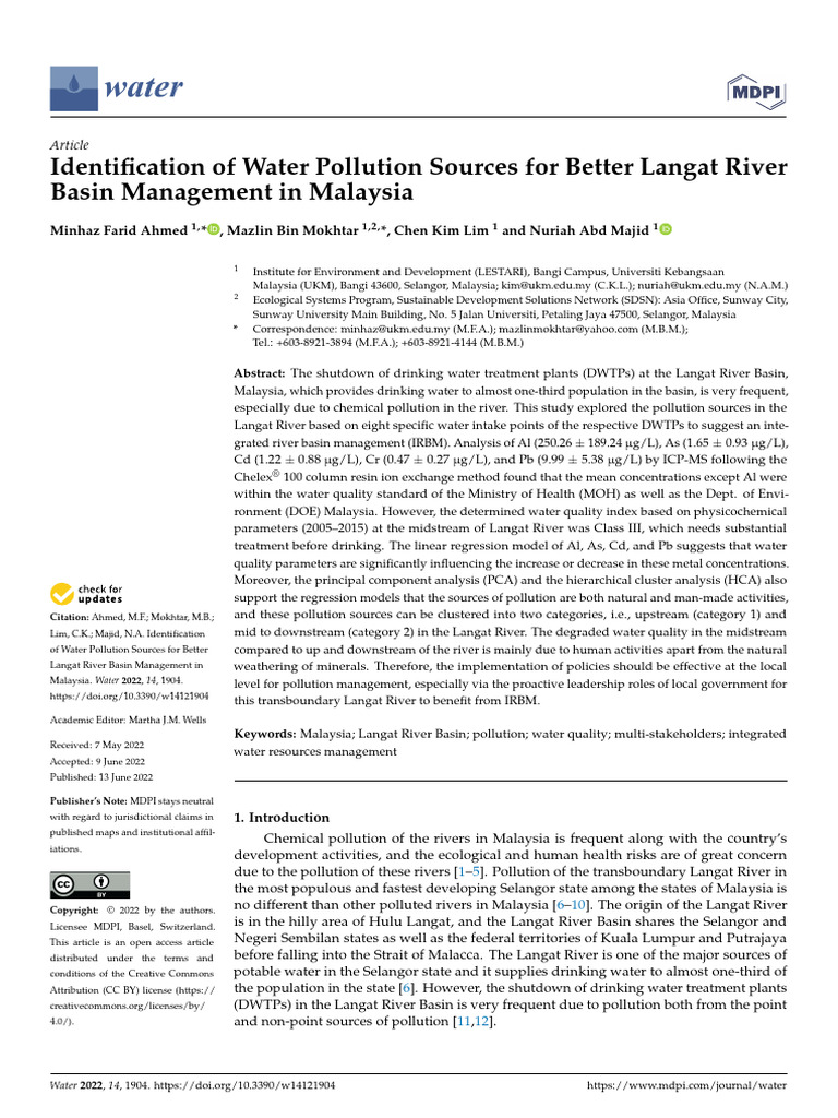 Identification of Water Pollut | PDF | Principal Component Analysis ...