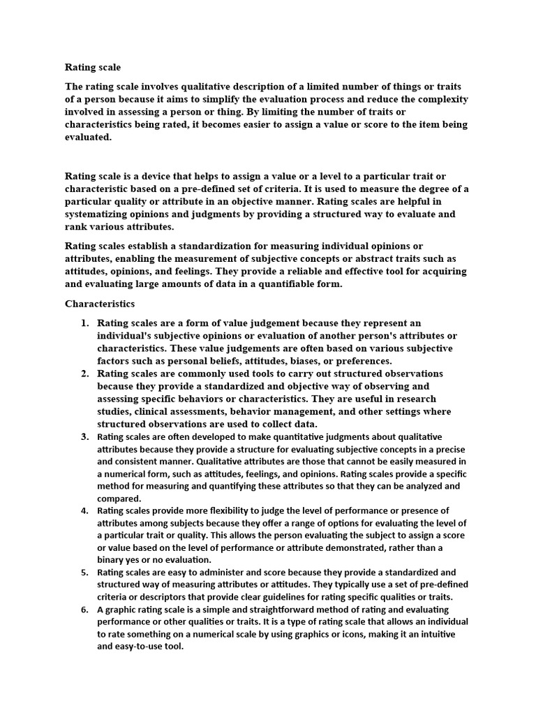 Rating Scale | PDF | Attitude (Psychology) | Bias