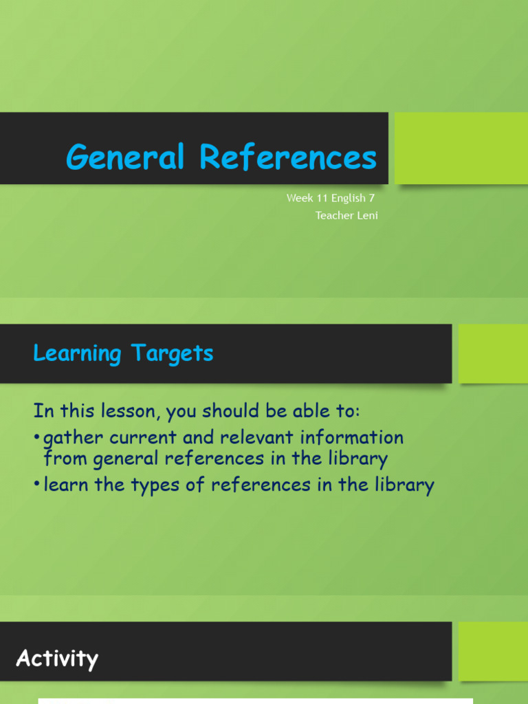 General References Week 11 GR 7 | PDF
