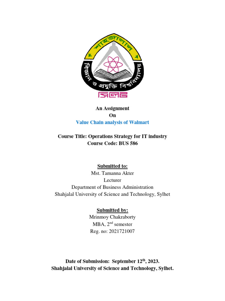 Bus 586 (2021721007) | PDF | Value Chain | Walmart