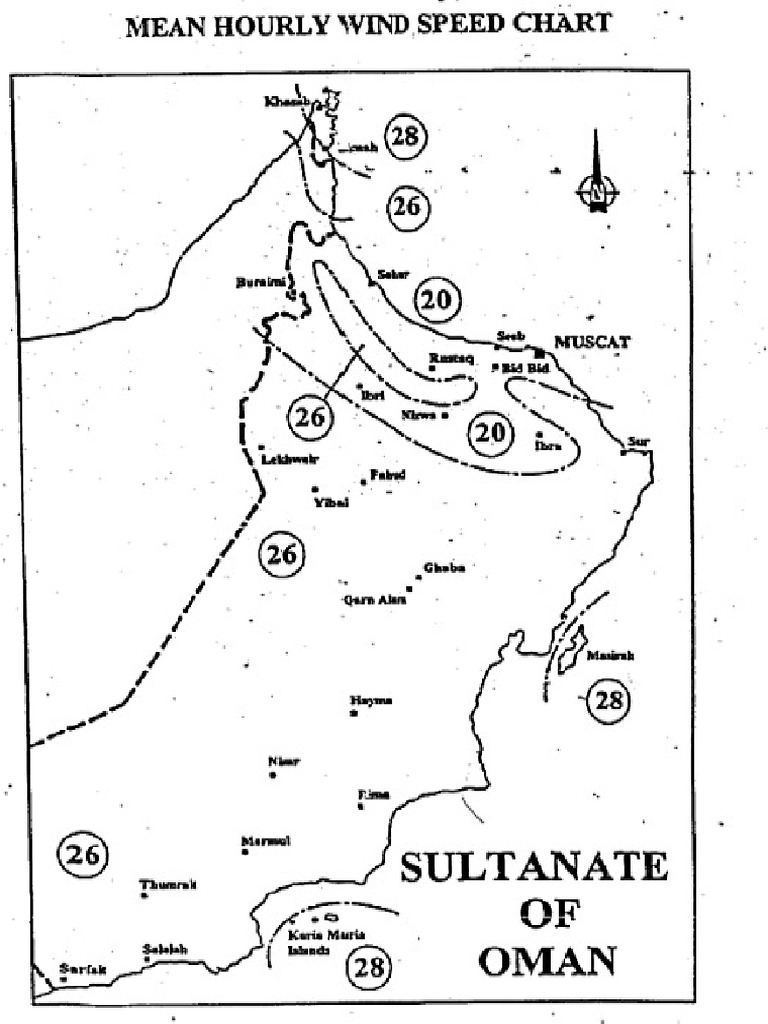 Wind Speed Map-Oman | PDF