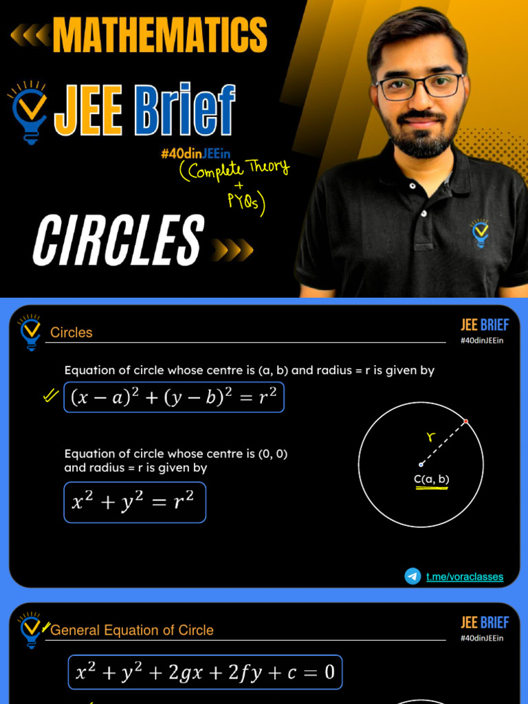 JEE Circle Equations and Properties | PDF | Circle | Euclid