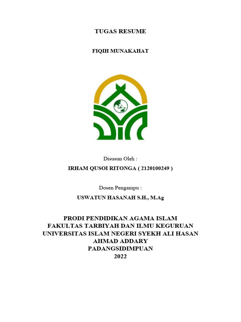 Resume Fiqih Dan Munakahat - Irham Qusoi Ritonga | PDF
